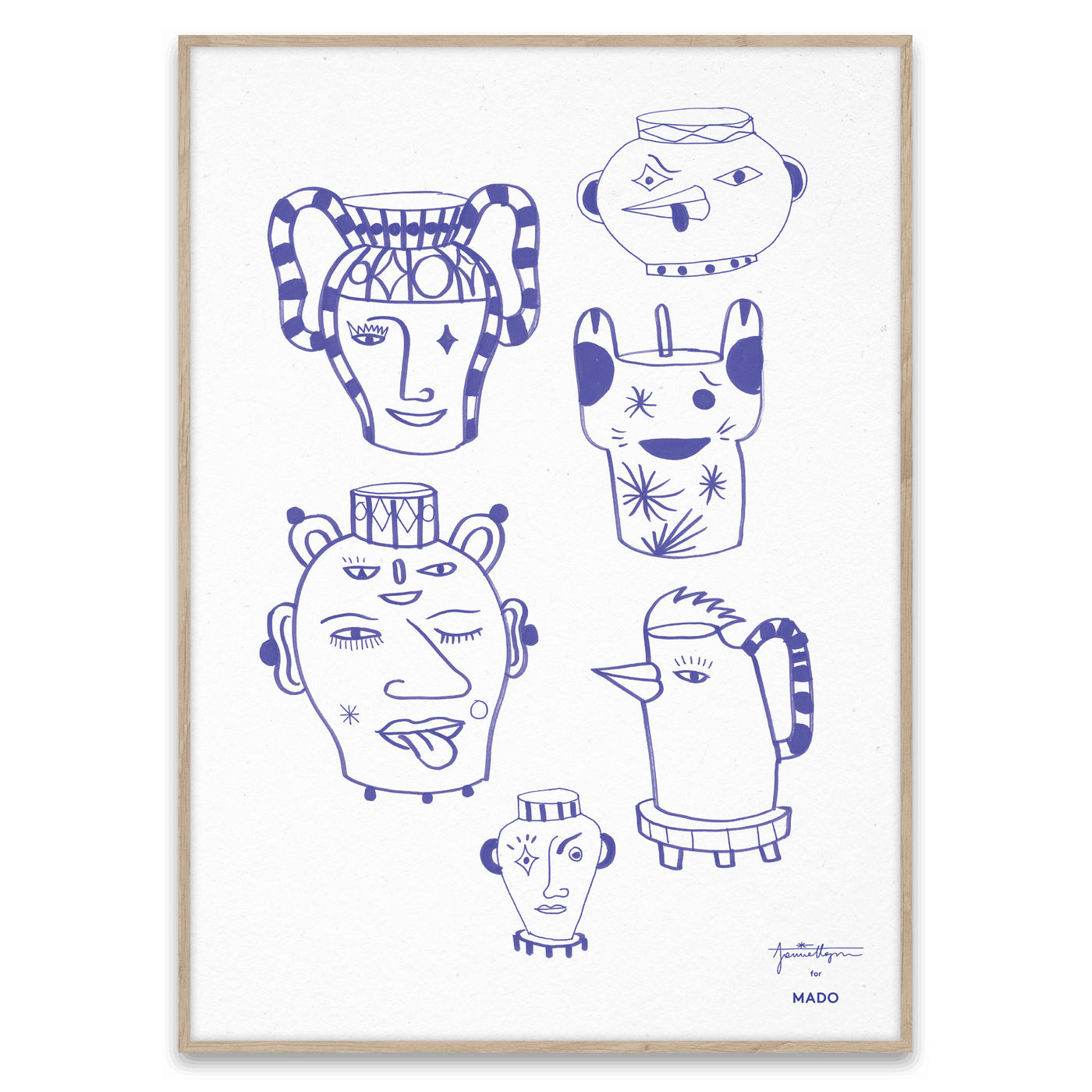 Poster 50x70 POT AND VASES-BLUE - MADO by Jaime Hayon - Moaai - Sklep z ...